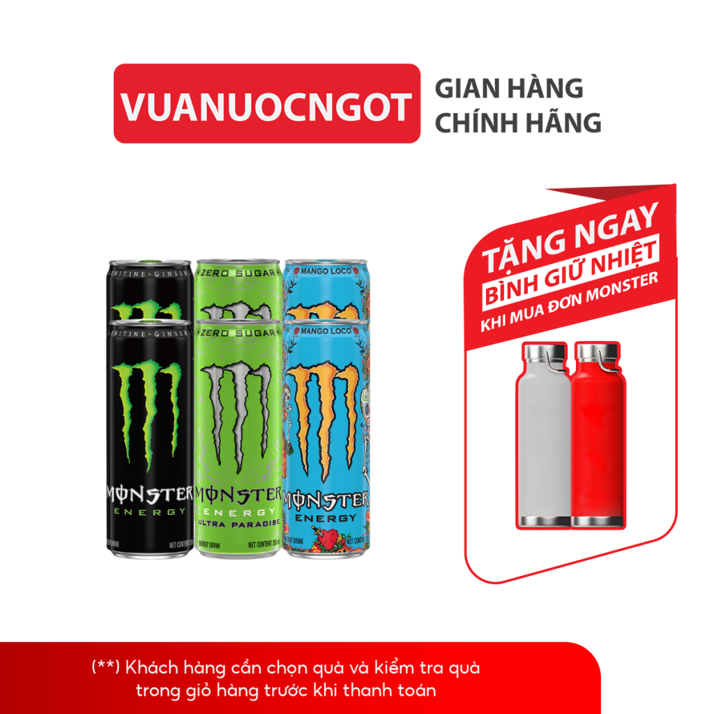 Lốc 6 lon Monster Mix 3 vị Monster Energy, Monster Ultra Paradise và ...